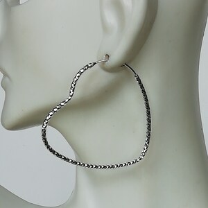 Sterling Silver Endless Heart Hoops | Lightweight Hoops | Sparkly Hoops ...
