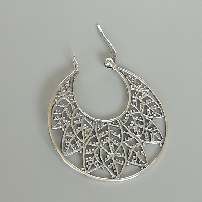 Sterling Silver Filigree Hoops | Egyptian Hoops | Bohemian Hoops ...