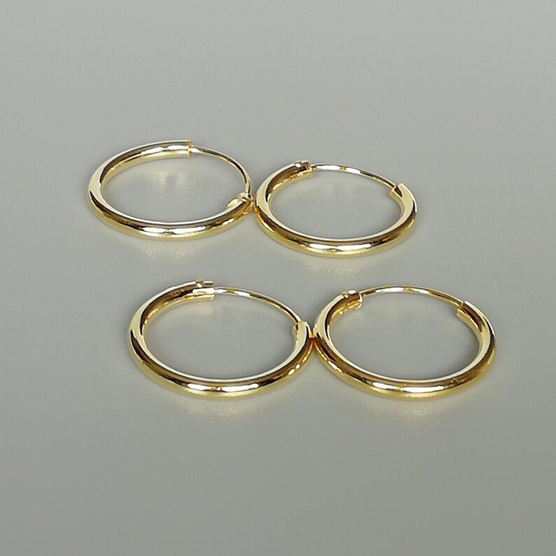 18 Mm Gold Plated Hoops | Gold Hoop Earrings | Endless Ear Hoops ...
