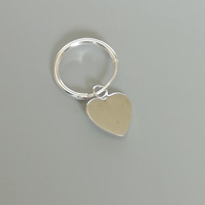 Silver Heart Charm Hoops | Tiny Silver Heart for Jewelry Making | 12 Mm ...