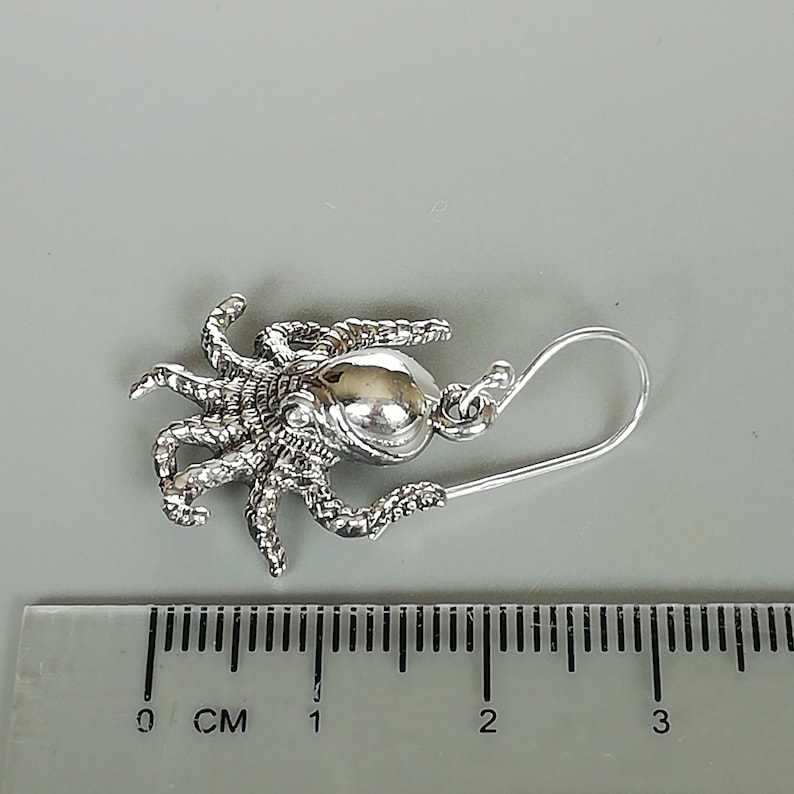 Octopus Earrings Sterling Silver Ear Danglers 925 Silver - Etsy