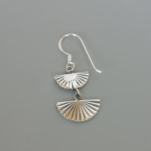 Sterling Silver Fan Danglers Silver Jewelry Long Earrings Japanese Fan ...