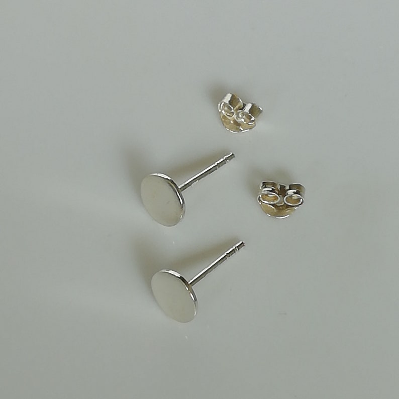 6mm Ear Studs Round Silver Studs Tiny Studs Simple Ear - Etsy