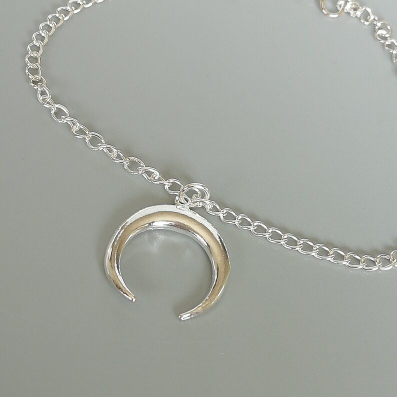 Crescent Moon Bracelet | Sterling Silver Charm Bracelet | Celestial ...