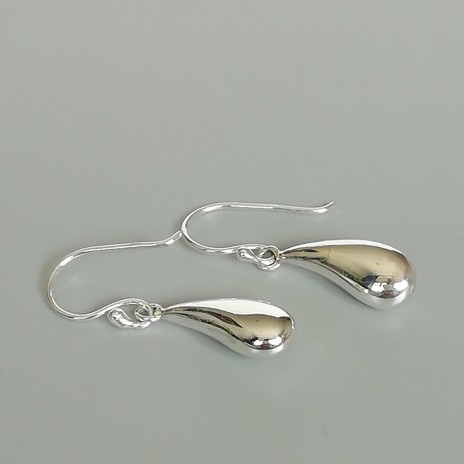 Sterling Silver Drop Earring Simple Silver Earrings Curved - Etsy