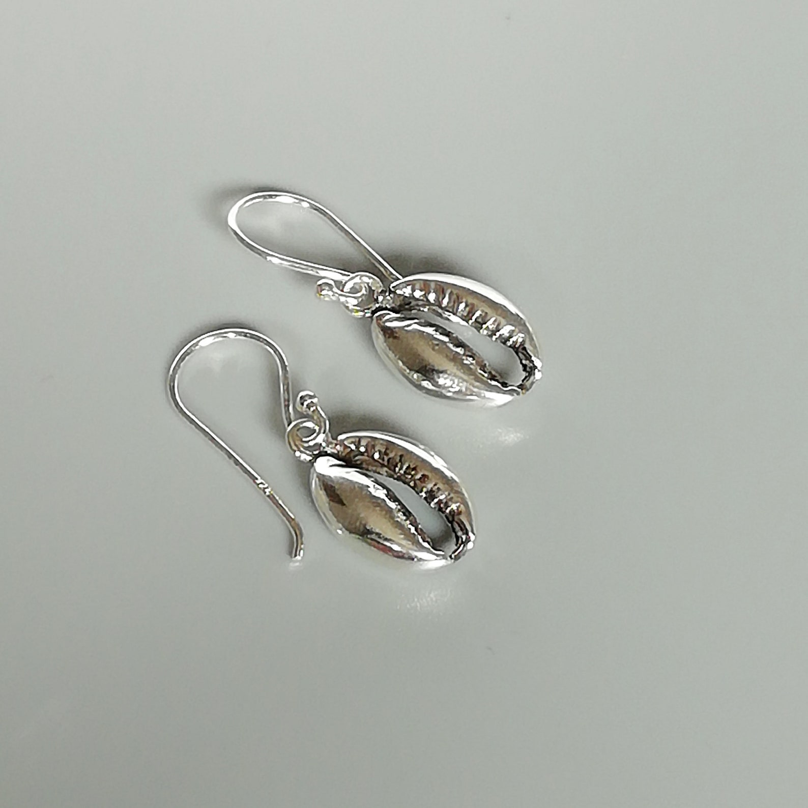 Cowrie Shell Earring | Silver Shell Ear Danglers |cowrie Shell Charm ...