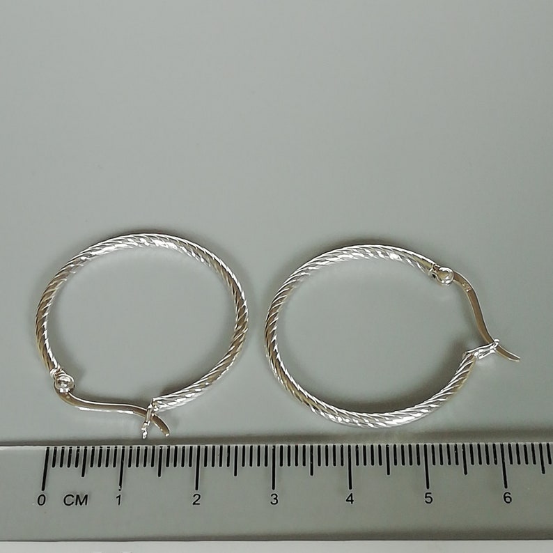 30mm Sterling Silver Hoop Earrings Twisted Rope Hoops | Etsy