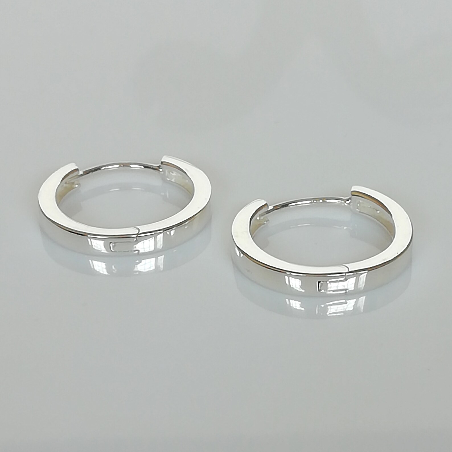 20 Mm Silver Hoops Flat Hoops Silver Jewelry Minimalist | Etsy