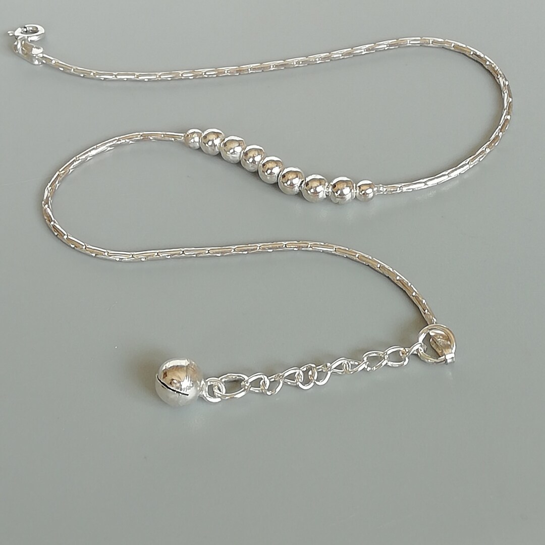 Sterling Silver Beads Anklet Chain Anklet Gift Anklet Feet Jewelry ...