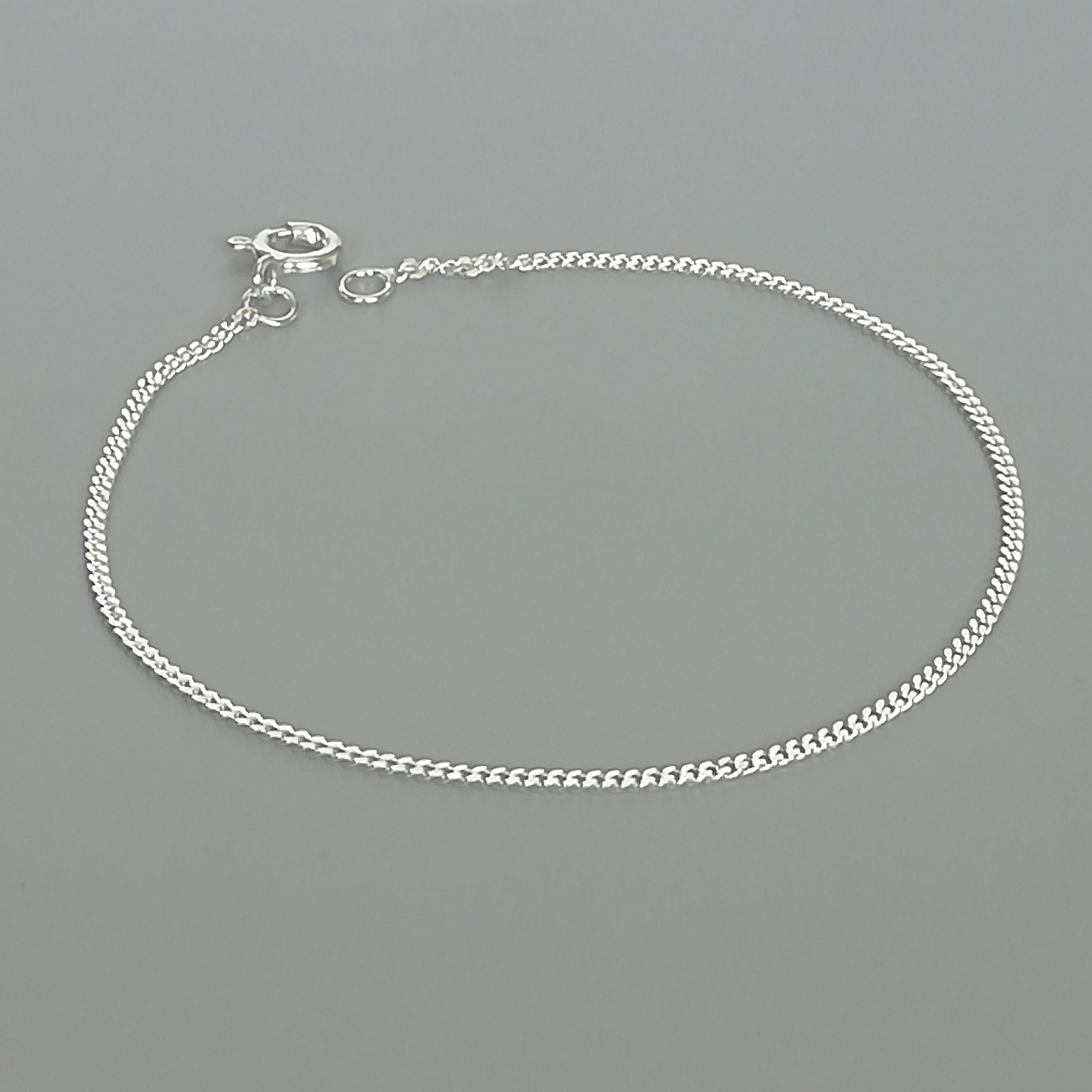 Silver Curb Chain Bracelet | Minimalist Bracelet | Wrist Jewelry ...