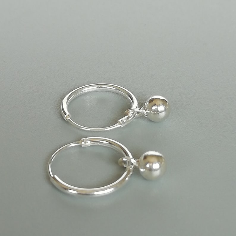 Silver Ball Hoops Sterling Silver Hoops 12 Mm Hoop - Etsy