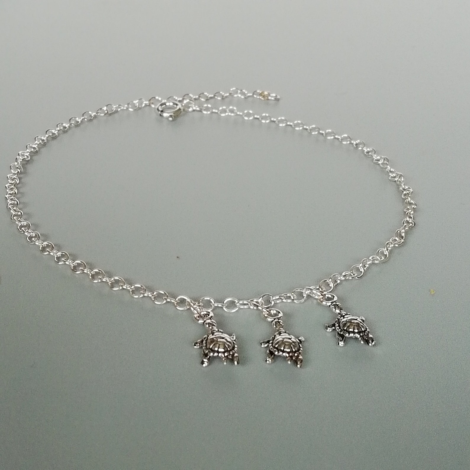 Tiny Turtles Anklet | Turtle Foot Chain | Wanderlust Jewelry | Silver ...
