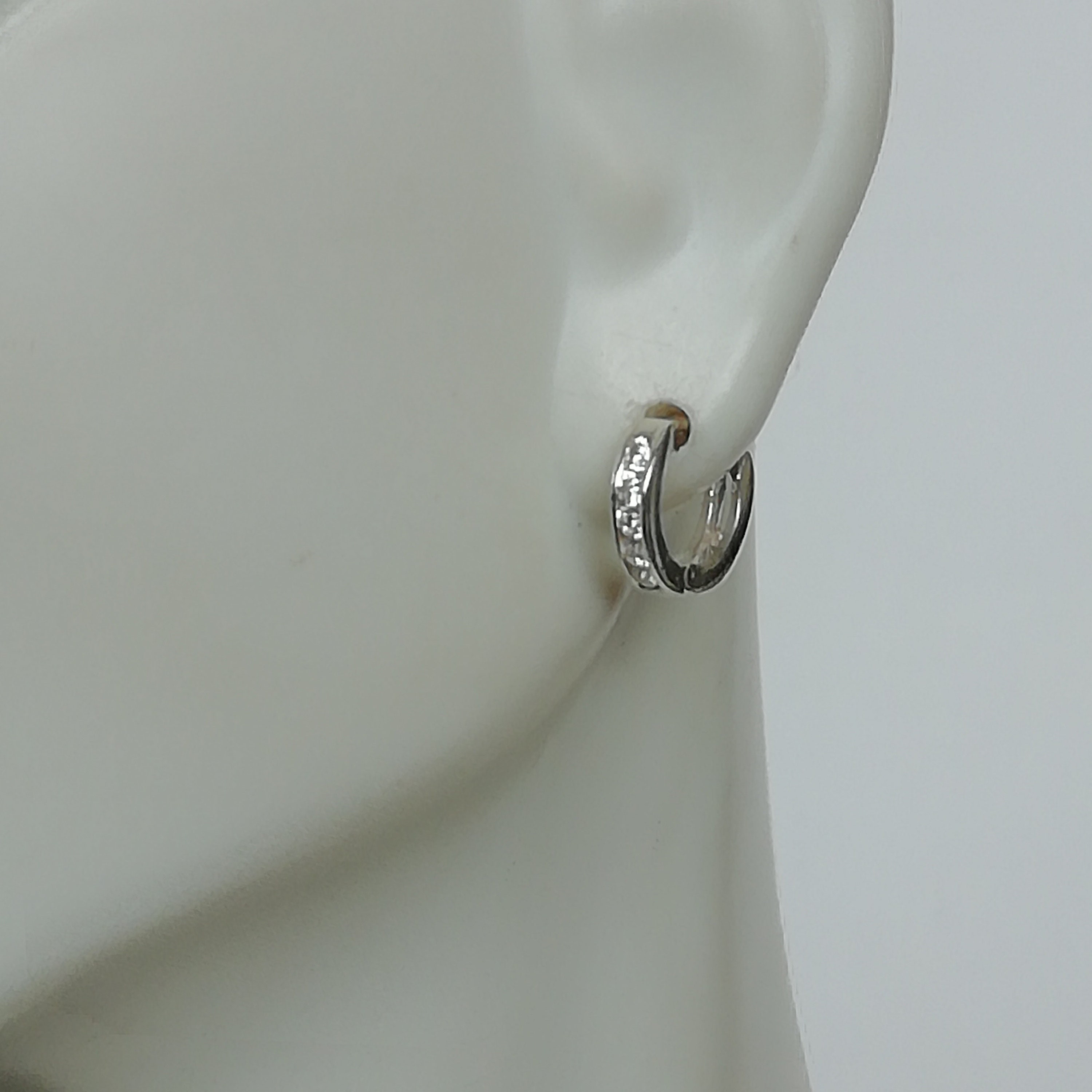 Sterling Silver Cubic Zirconia Hoops 14 Mm Ear Hoops Ear - Etsy