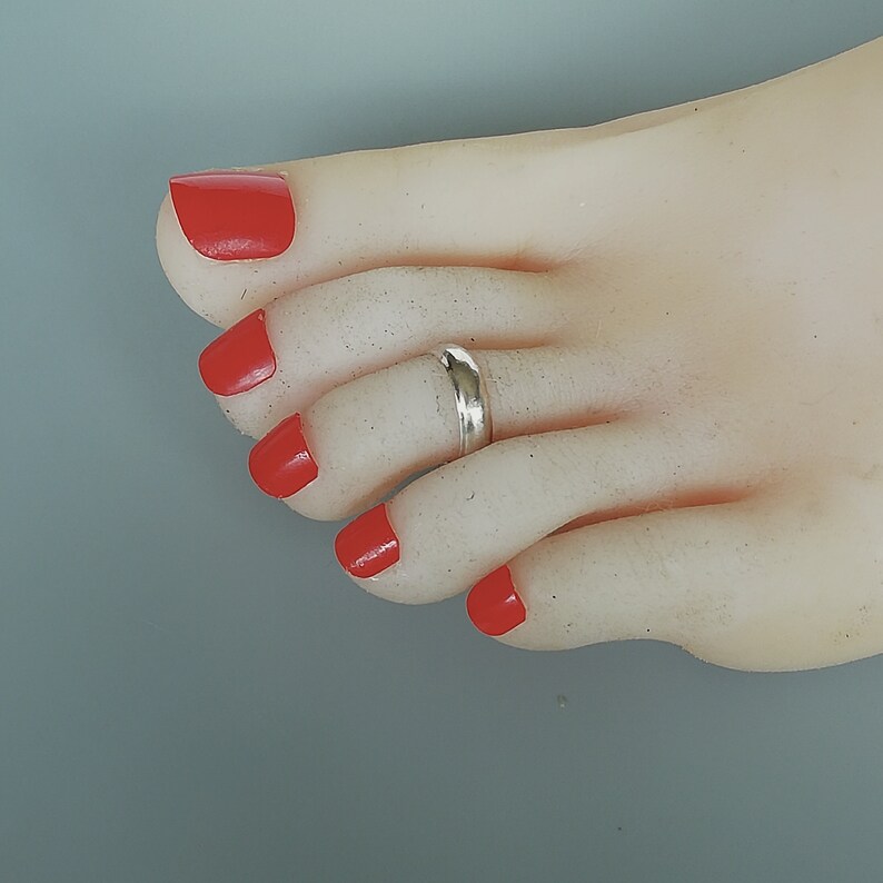 Simple Sterling Silver Toe Band Thin Toe Ring Boho Toe - Etsy