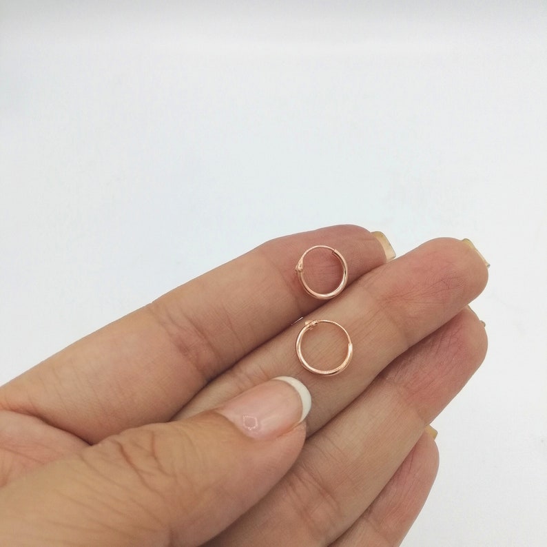 10mm Pink Hoops | Rose Gold Hoops | Tiny Hoops | Silver Jewelry ...