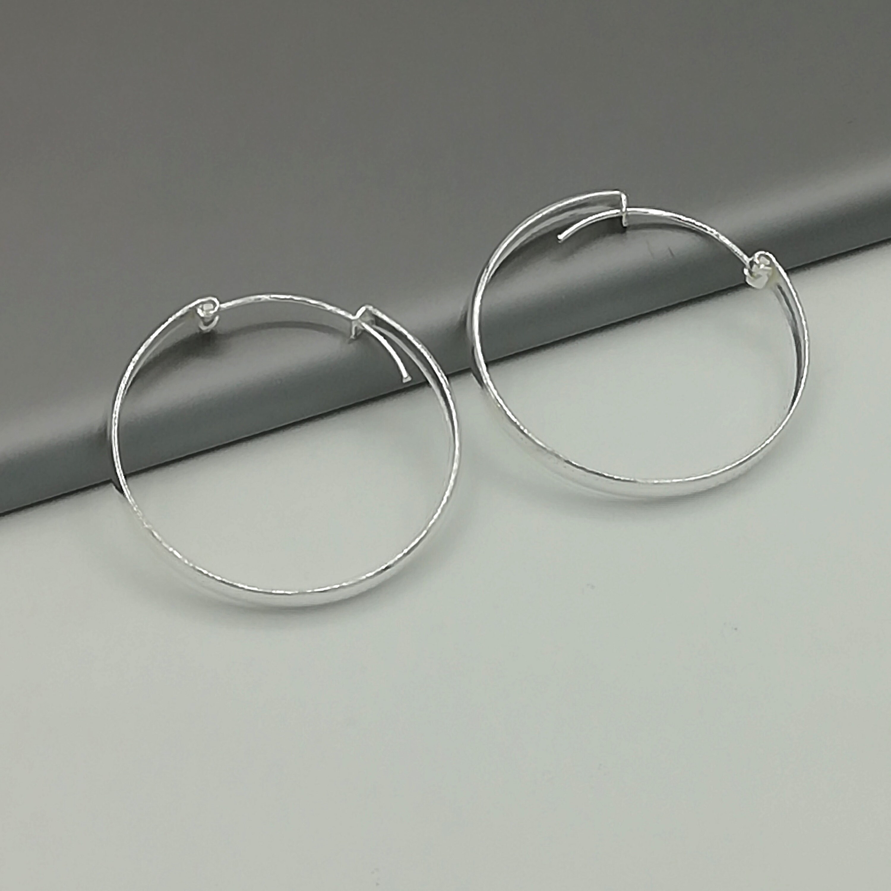 Big Silver Hoops | 35 Mm Silver Hoop Earrings | Silver Jewelry ...