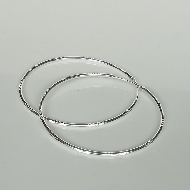 Large Silver Hoops Round Hoops Silver Jewelry Minimalist - Etsy