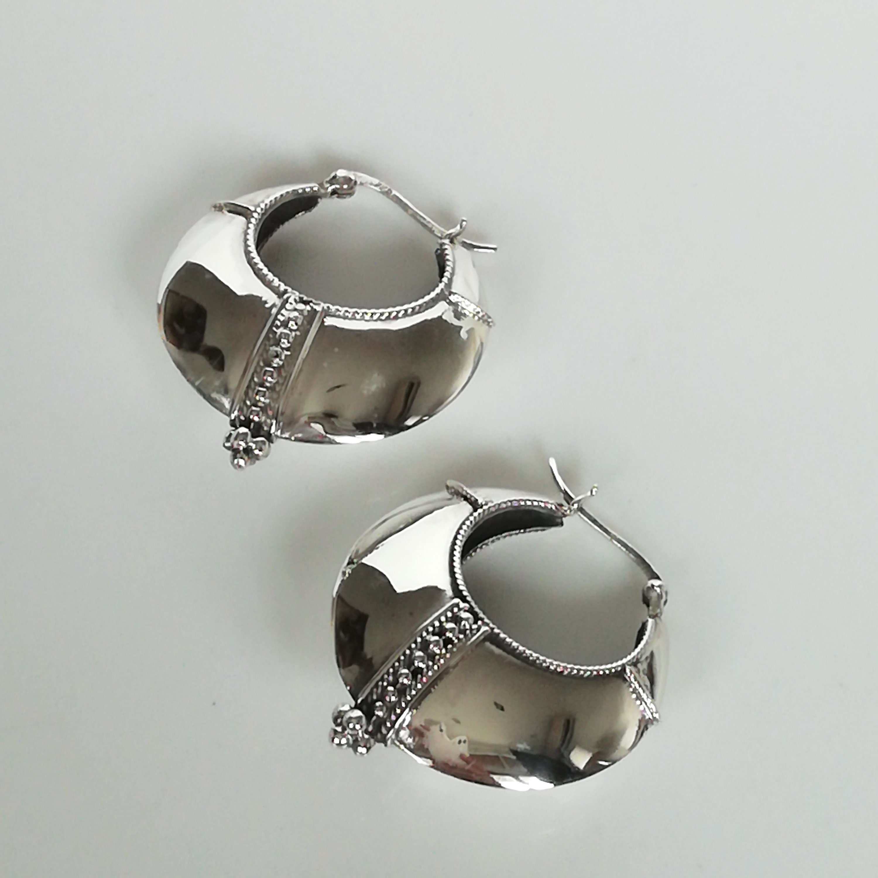 Ethnic silver hoops Egyptian style hoops Silver jewelry | Etsy