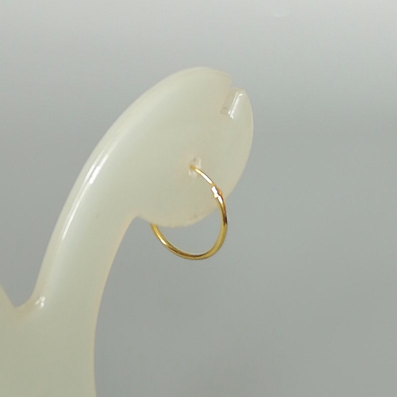 Small gold hoop earrings 14mm gold dipped hoops Silver | Etsy