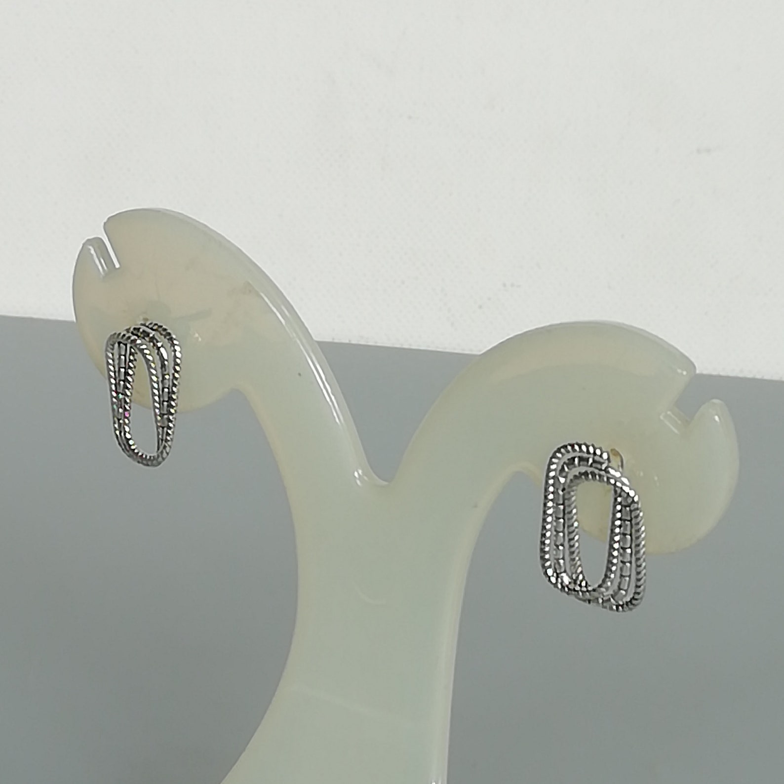 Sterling Silver Rectangle Earrings | Everyday Earrings | Three ...