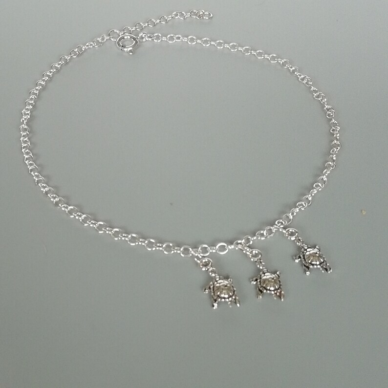 Tiny Turtles Anklet | Turtle Foot Chain | Wanderlust Jewelry | Silver ...