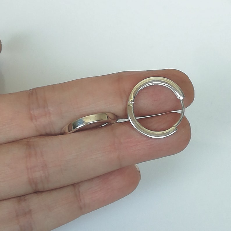 20 Mm Silver Hoops Flat Hoops Silver Jewelry Minimalist | Etsy