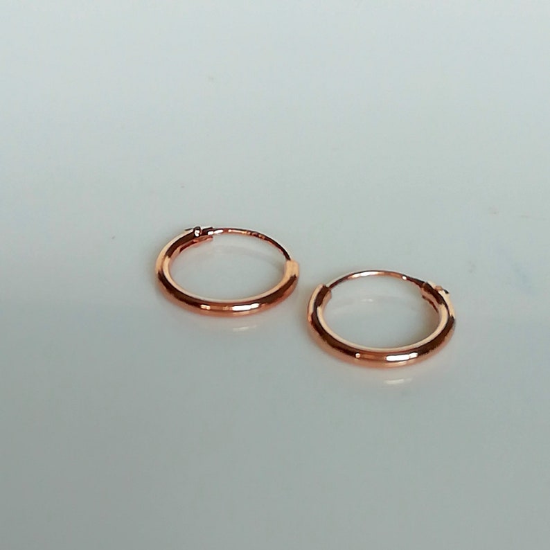 10mm Pink Hoops | Rose Gold Hoops | Tiny Hoops | Silver Jewelry ...