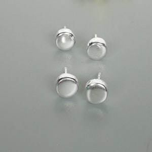 Round silver ear studs Dot ear studs Sterling silver | Etsy