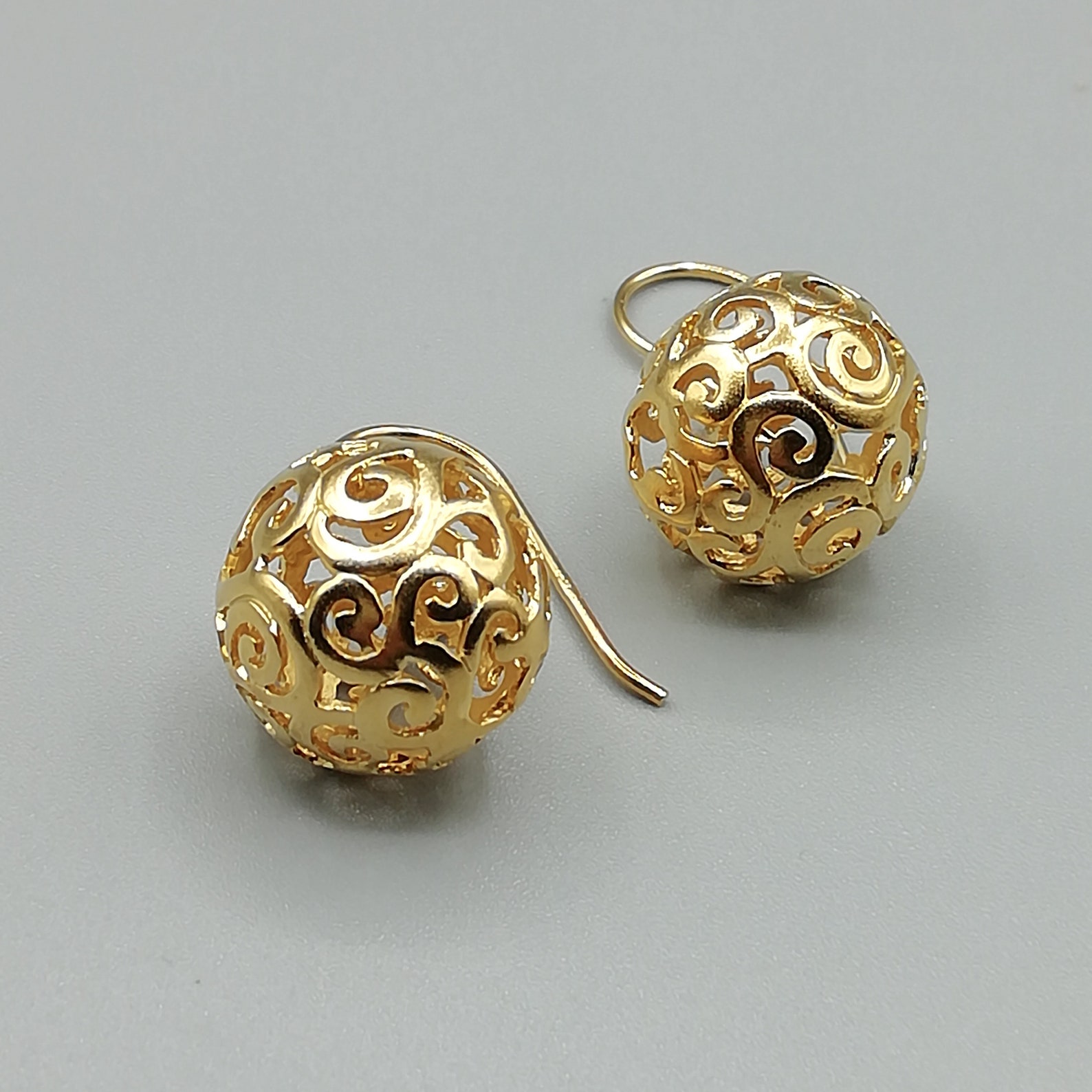 Filigreed Ball Ear Danglers | Gold Plated Earrings | Christmas Gifts ...