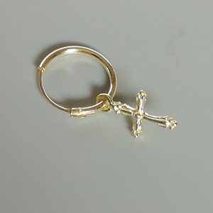 Gold Cross Charm Hoops | Tiny Cross Earrings | Jewelry Making | 12 Mm ...