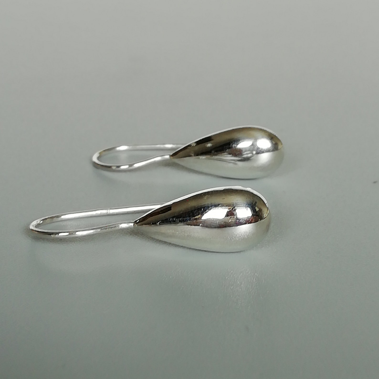 Sterling Silver Ear Drops Silver Tear Drop Earrings Pretty | Etsy