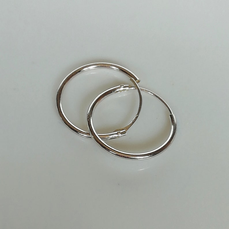 16mm Silver Hoops Silver Hoop Earrings Silver Jewelry - Etsy