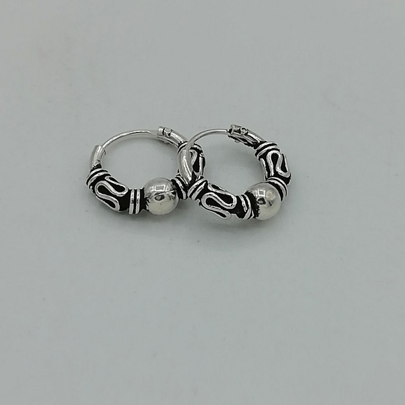 Bali Silver Hoops 12mm Silver Hoops Sliver Ball Hoops - Etsy