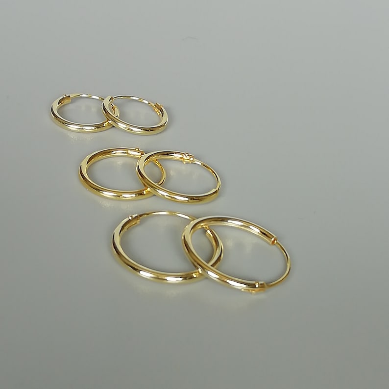Gold Hoop Earrings Set 121418 Mm Gold Plated Hoops Gold - Etsy