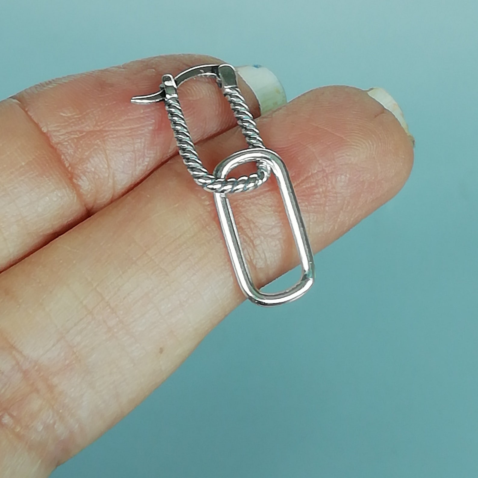 Anchor Link Earrings Sterling Silver Chain Link Earrings - Etsy