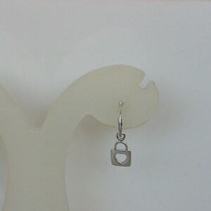 Sterling Silver Lock and Key Charm Hoops | Silver Charm Hoop Earrings ...