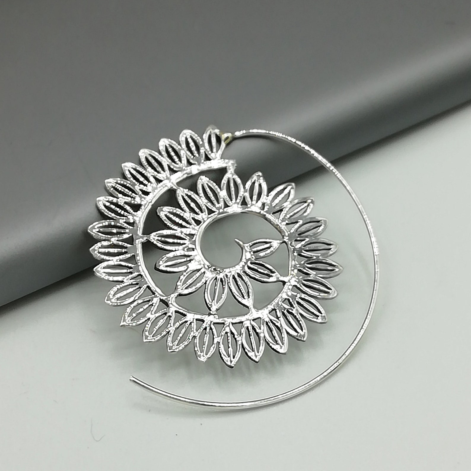 Sterling Silver Spiral Hoops | Egyptian Hoops | Bohemian Hoops | Silver ...