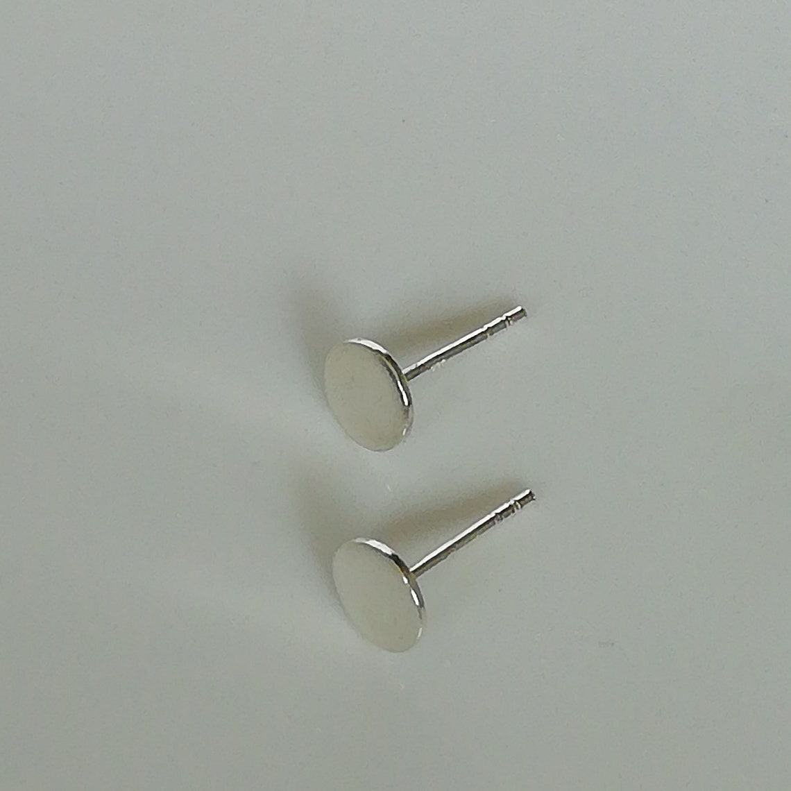 6mm ear studs Round silver studs Tiny studs Simple ear | Etsy