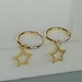 Gold Star Charm Hoop | Gold Plated Star Hoops | 12 Mm Celestial Hoops ...