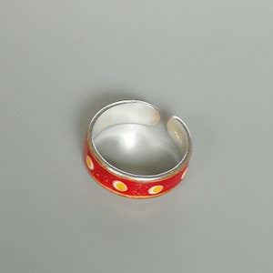 Red Toe Ring Sterling Silver Toe Band Tiny Dots Toe Band - Etsy