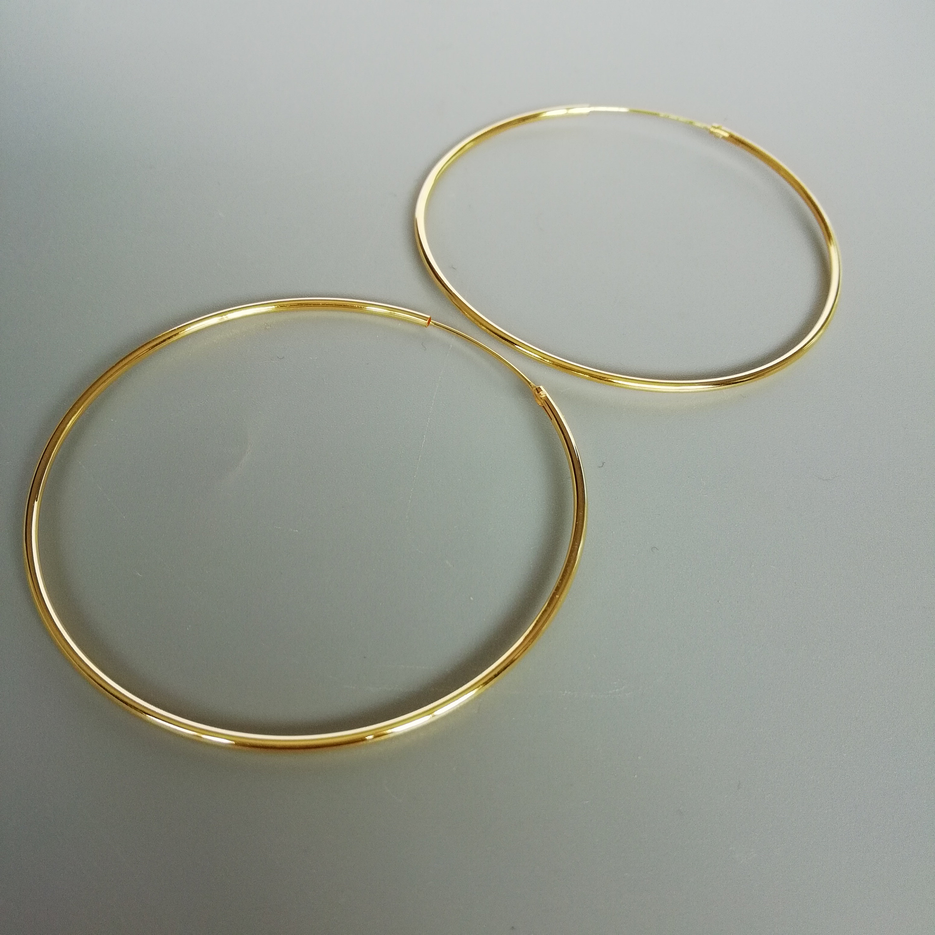 Large gold hoop earrings 60 mm dramatic gold plated hoops | Etsy