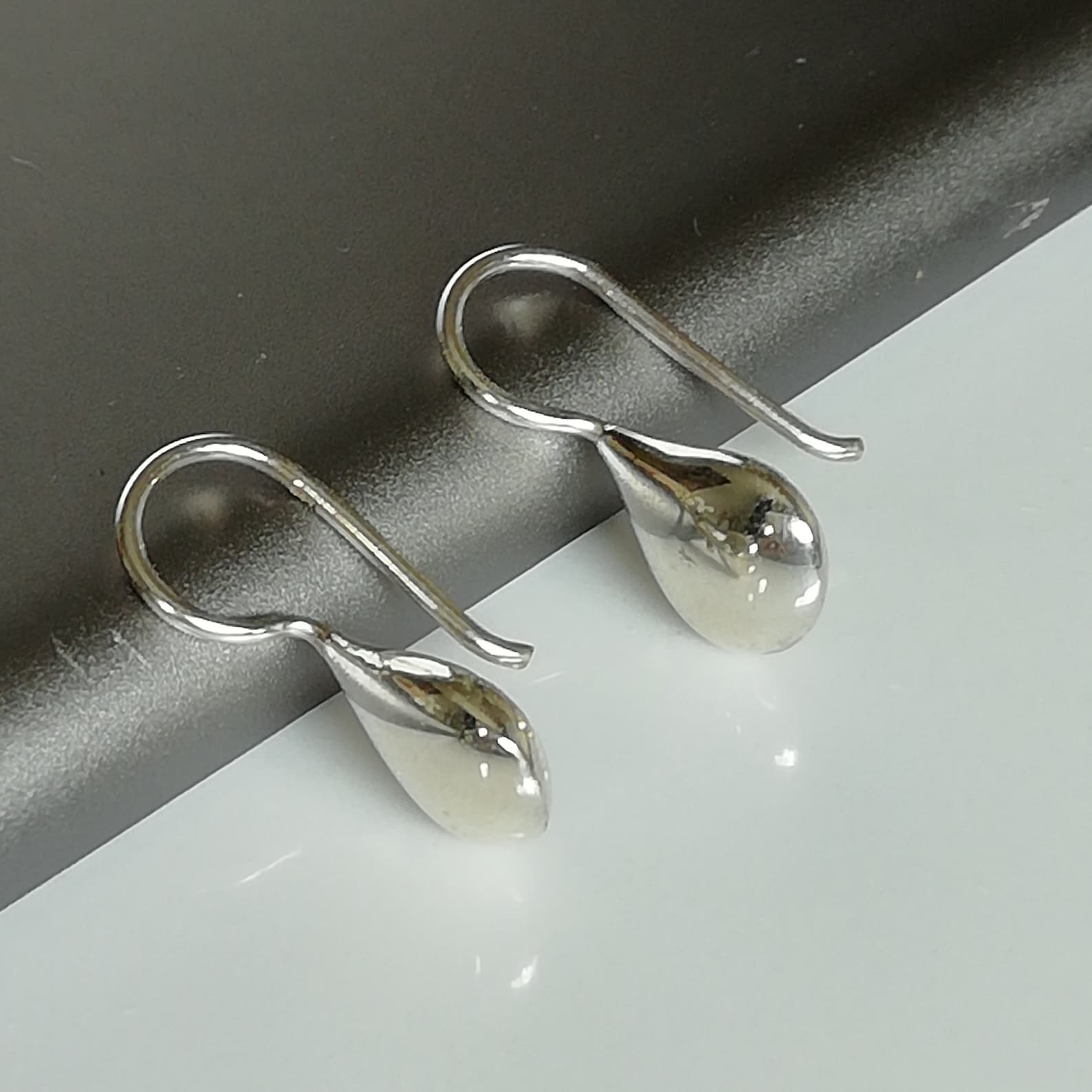 Silver Drop Earring Simple Silver Earrings Tear Drop - Etsy