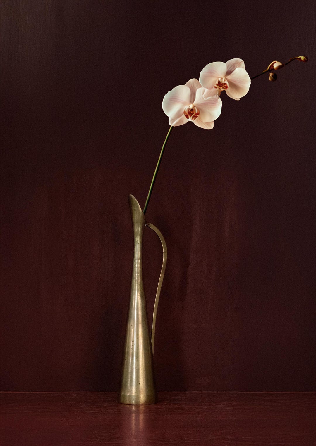 Sleek Brass Ewer / Vase – Mid‑century Modern Style Pitcher, Tall Cone ...