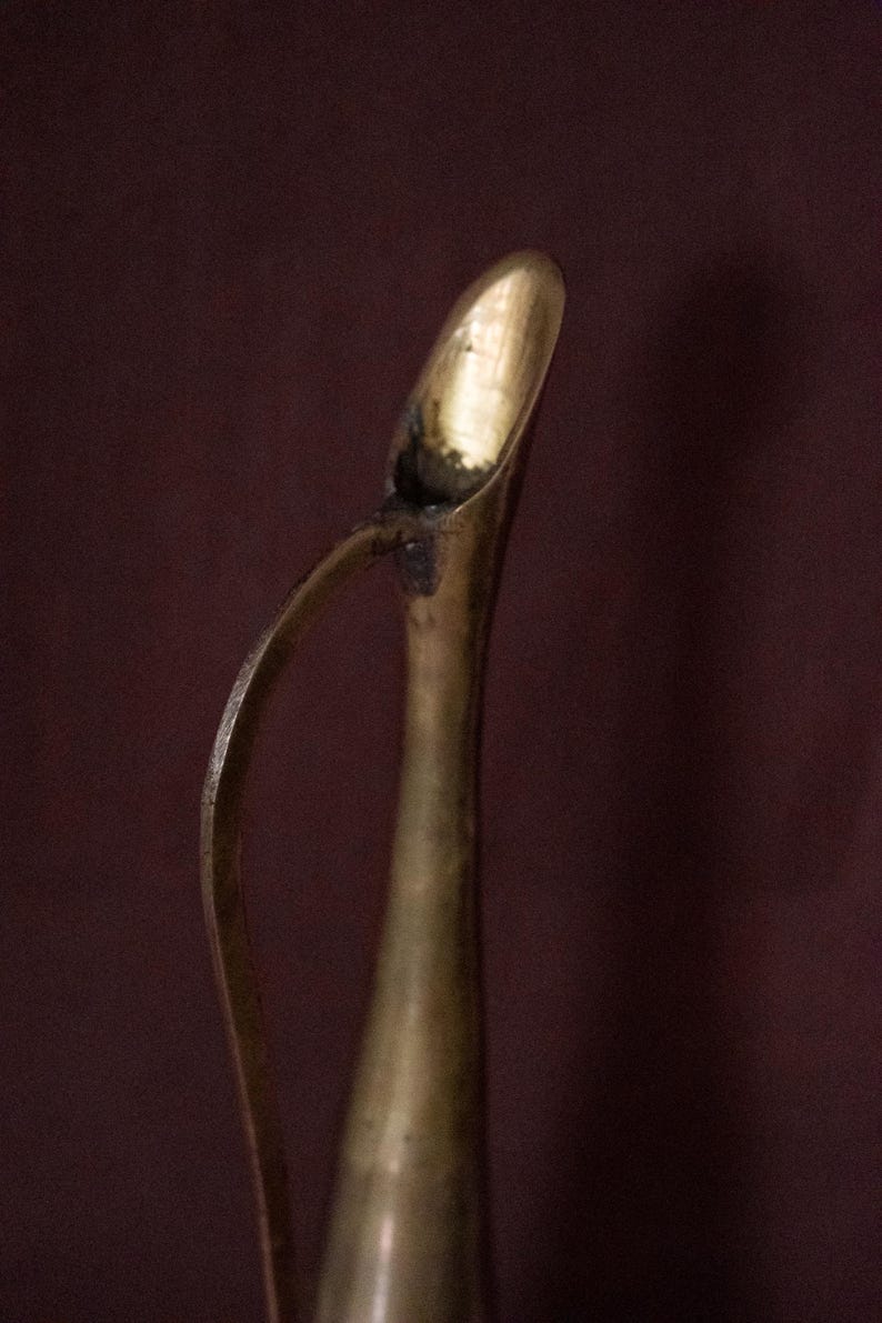 Sleek Brass Ewer / Vase – Mid‑century Modern Style Pitcher, Tall Cone ...