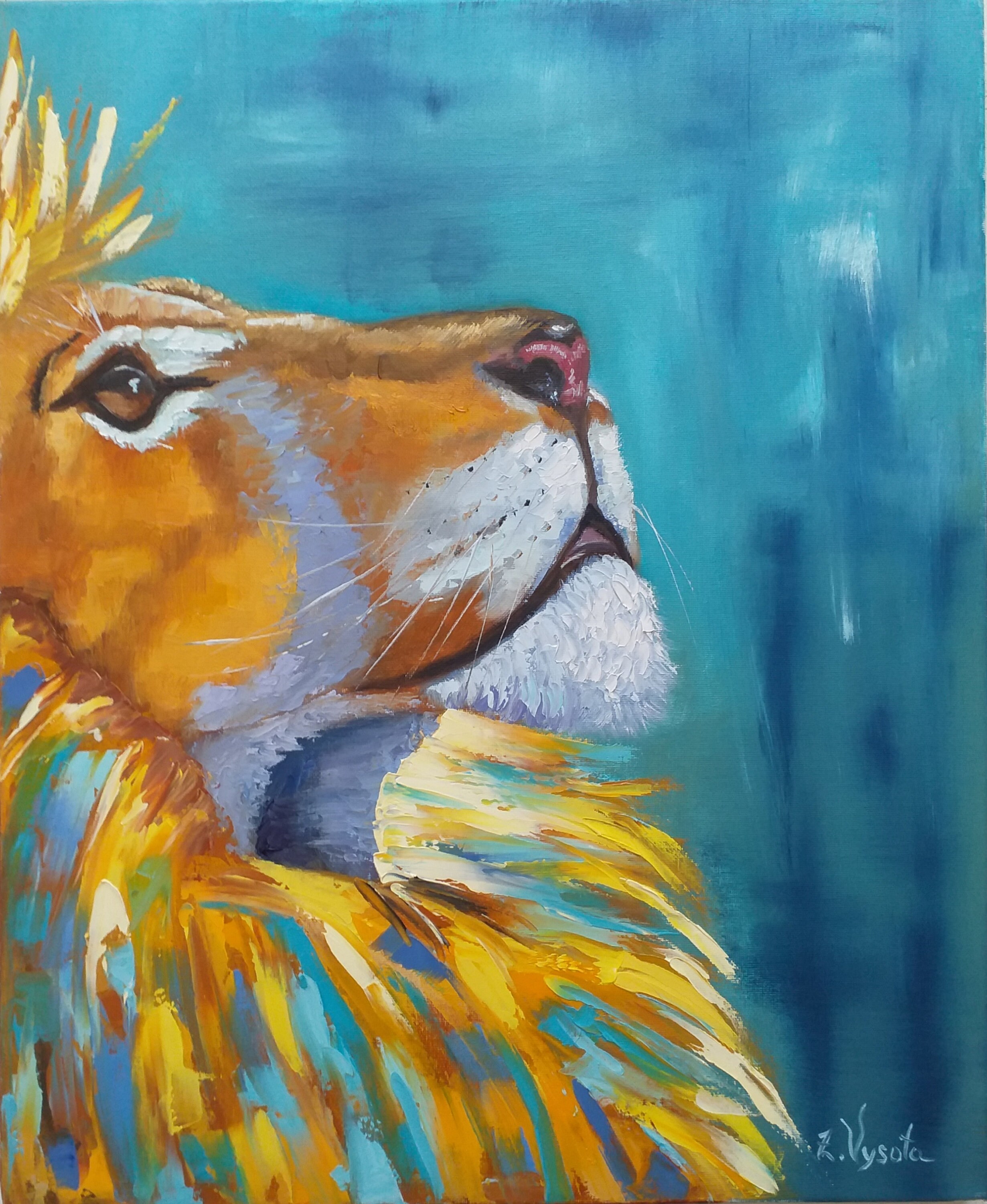 Lion Painting Animal Original Art African Oil Painting Canvas - Etsy