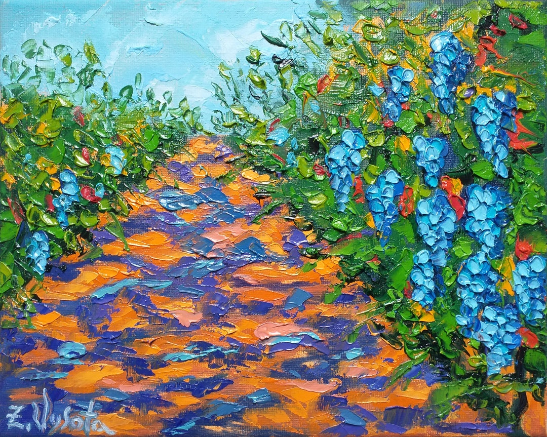Vineyard Painting Napa Valley Original Art Landscape Oil - Etsy