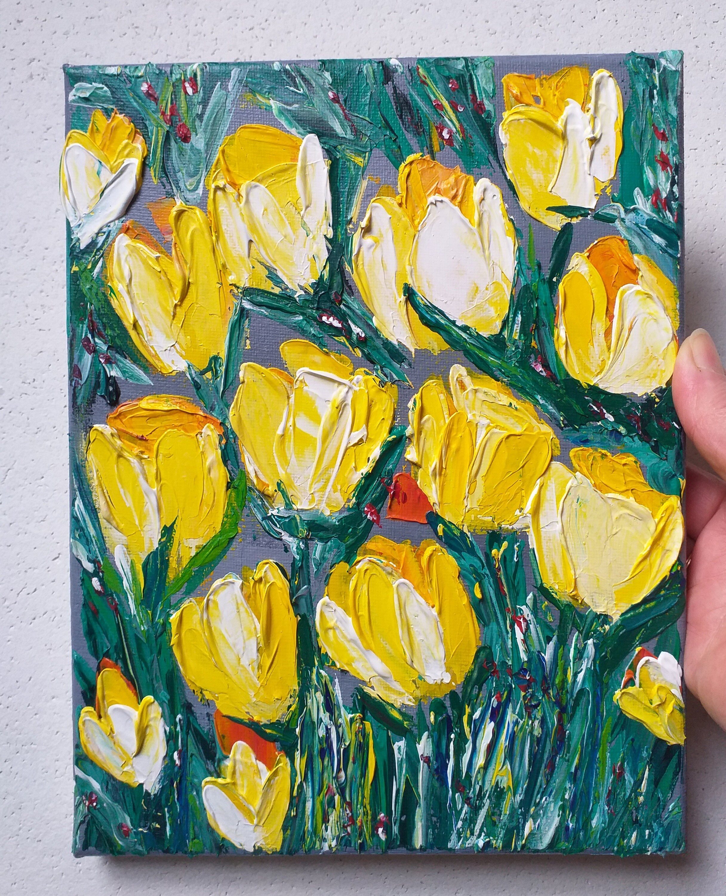 Tulip Painting Floral Original Art Acrylic Painting Canvas - Etsy