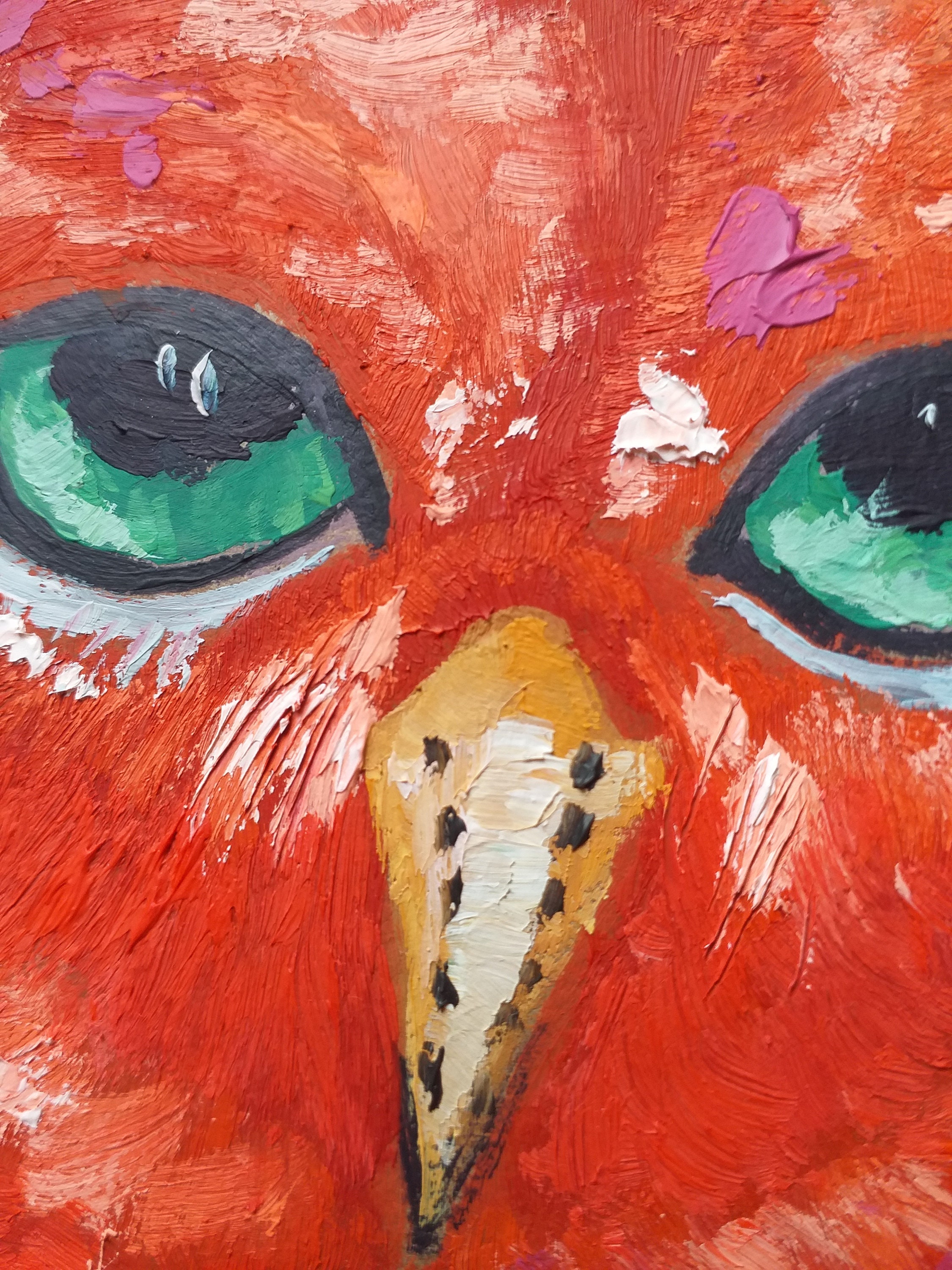 Red Owl Painting Bird Portrait Oil Painting Owl Wall Art - Etsy