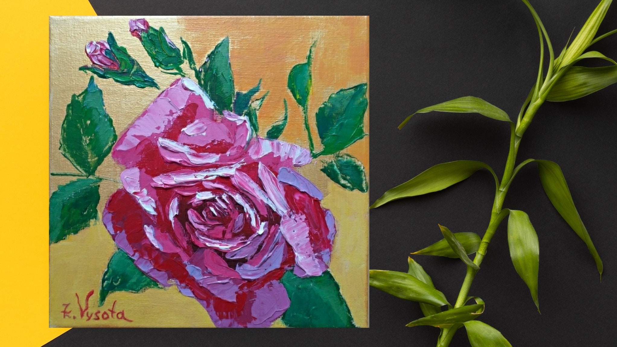 Roses Painting Flower Original Art Small Acrylic Painting - Etsy