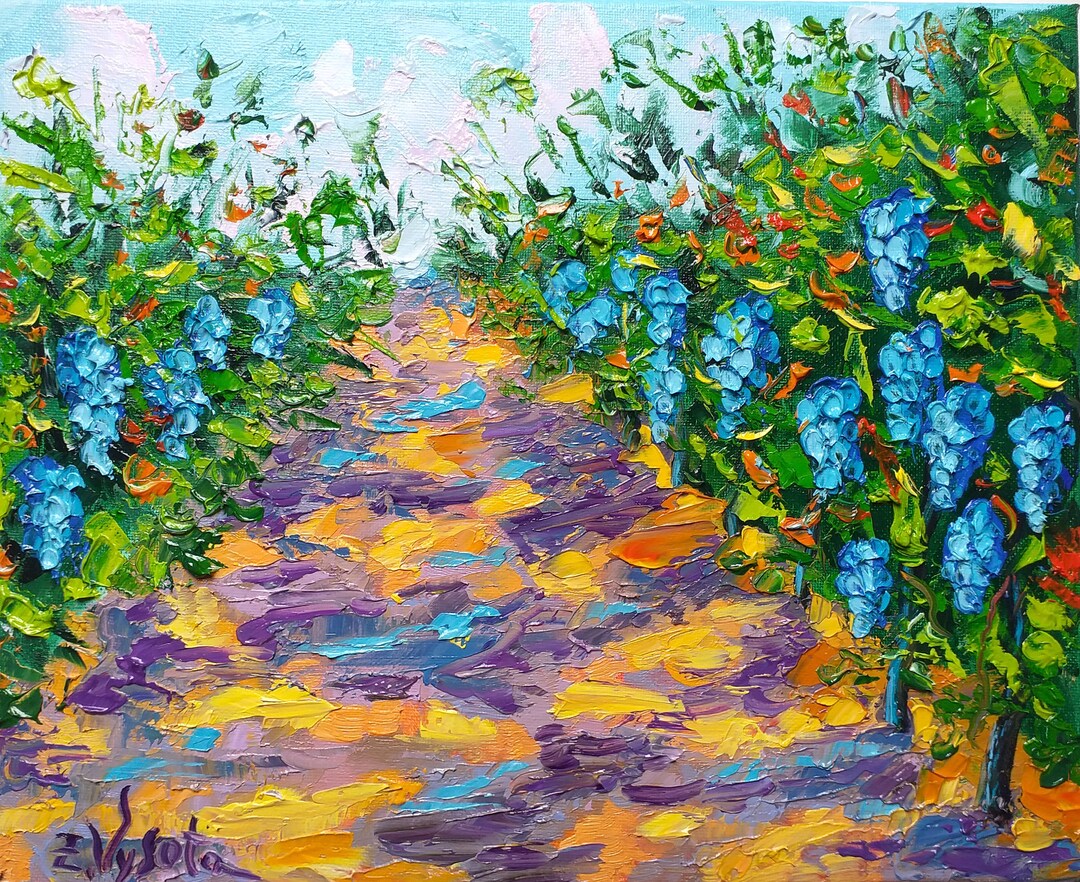 Vineyard Painting Napa Valley Original Art Landscape Oil Painting ...